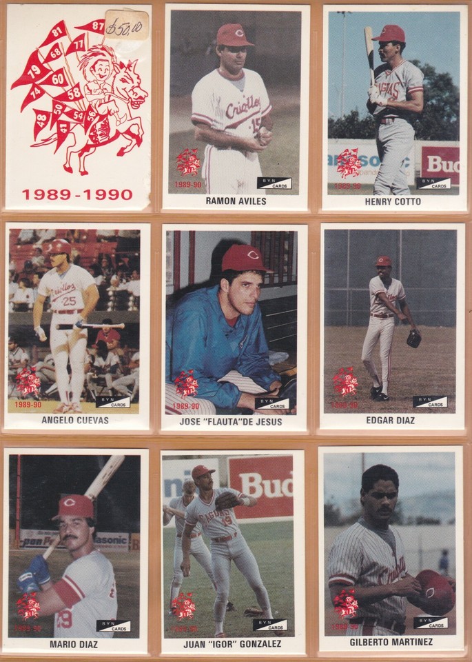 CRIOLLOS DE CAGUAS 1989-90 BASEBALL TEAM SET PUERTO RICO RODRÍGUEZ HOF ...