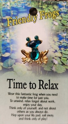 Friendly Frogs Time to Relax Angel Pin | eBay