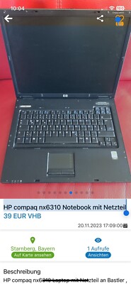 HP compaq nx6310 Notebook mit Netzteil | eBay.de