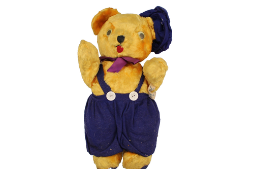 Vintage 15" Gund Creation Plush Easter Yellow Bunny Rabbit Blue Velvet ...