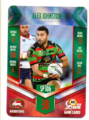 2018 NRL XTREME Silver Parallel Card SP106 Alex Johnson - South Sydney ...
