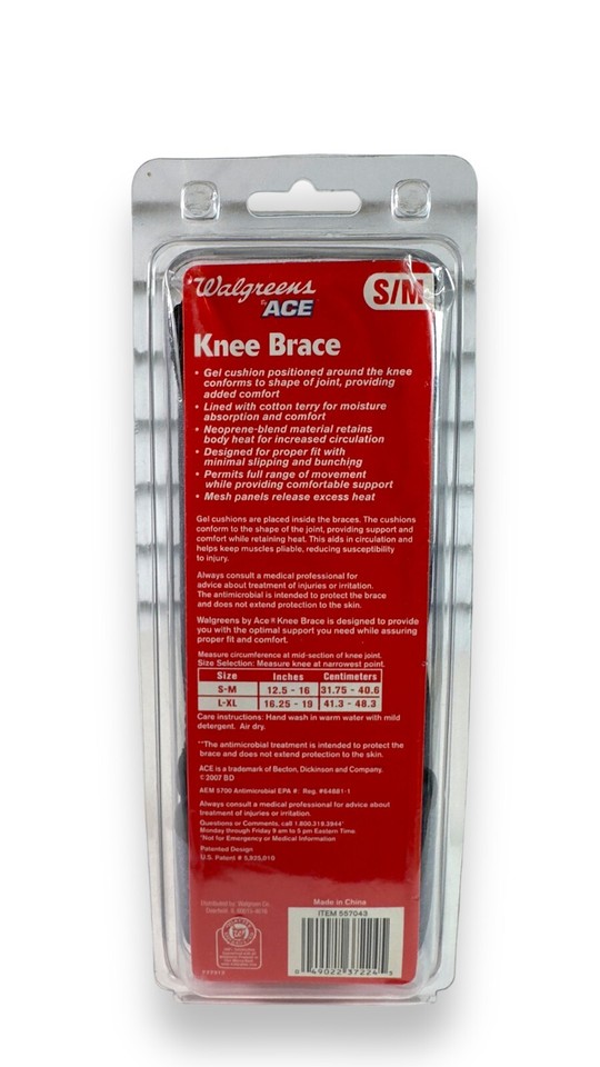 Walgreens Ace Knee Brace Support S/M | eBay