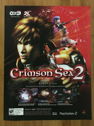 Crimson Sea 2 PS2 Playstation 2 2004 Vintage Poster Ad Art RPG Official ...