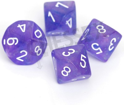 Chessex Borealis Purple/White Luminary Set of Ten d10s (27377 ...