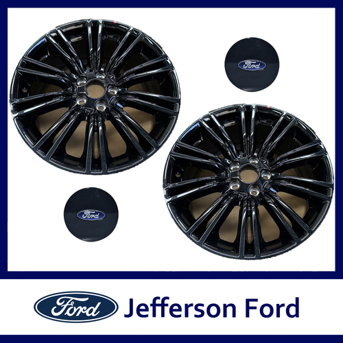 Genuine Ford 19" X 8 Set of 2 Black Front Alloy Wheels FGX with Caps | eBay