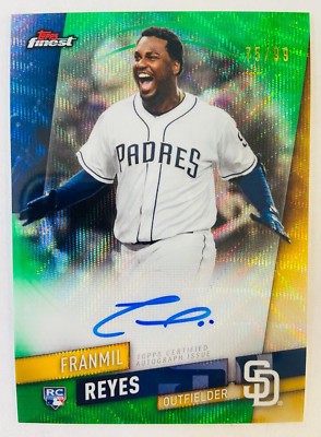 2019 Topps Finest FRANMIL REYES Green Wave Refractor Autograph RC Auto ...