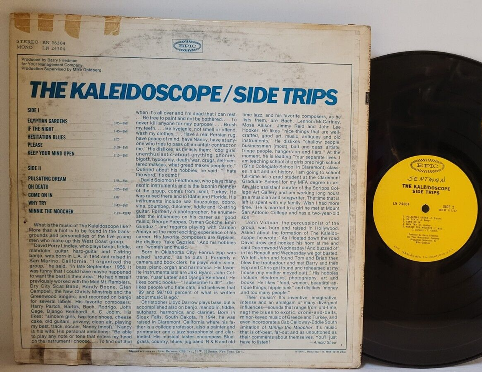 KALEIDOSCOPE Side Trips 1967 LP Epic MONO LN 24304 1st Press - Tested ...