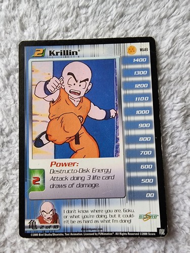 DBZ Dragon Ball Z Krillin 168 CCG Limited Saiyan Saga HP Starter ...