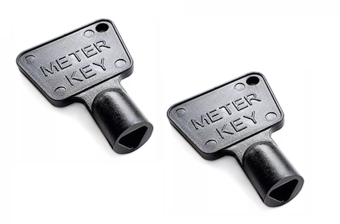 Pack of 2 TRIANGULAR GAS ELECTRIC UTILITY METER BOX KEY BLACK PLASTIC ...