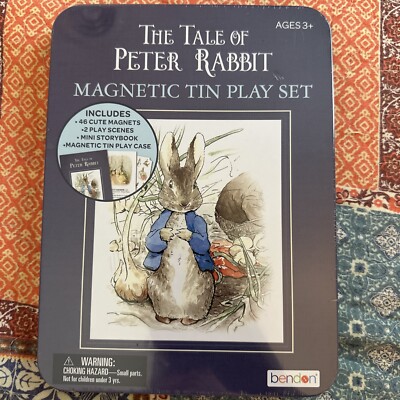 The Tale of Peter Rabbit 46 Magnetic Tin Play Set & Book Beatrix Potter ...