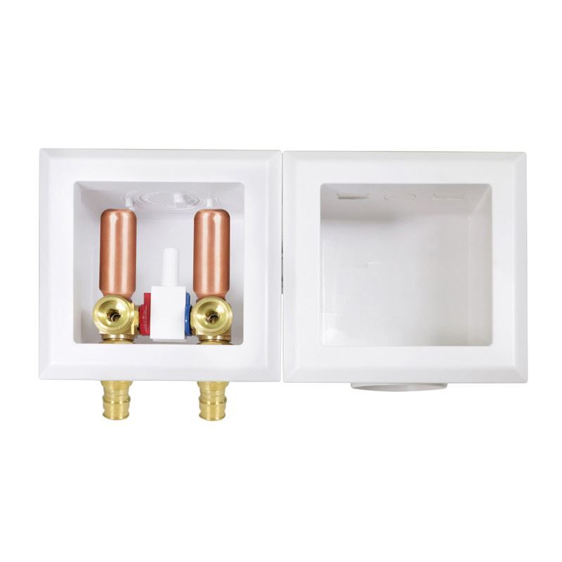 Double Interlocking Washing Machine Outlet Box w/ Hammer Arrester Nuts ...
