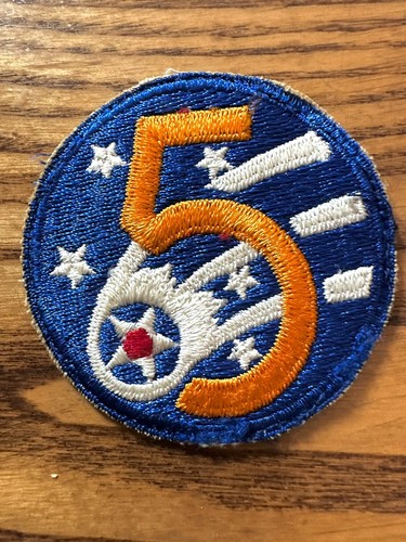 WW II USAAF 5th AIR FORCE PATCH Twill AUSTRALIAN MADE Theater AIR FORCE ...