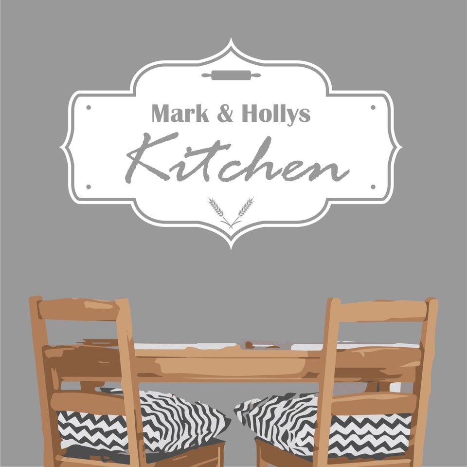 Personalised Kitchen Wall Art Sticker Family Crest & Name Vinyl Wall ...