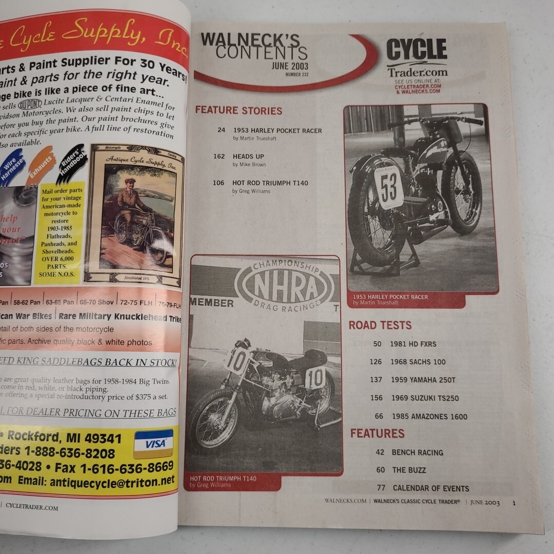 Walnecks Classic Cycle Trader Magazine June 2003 Motorcycle Classifieds ...
