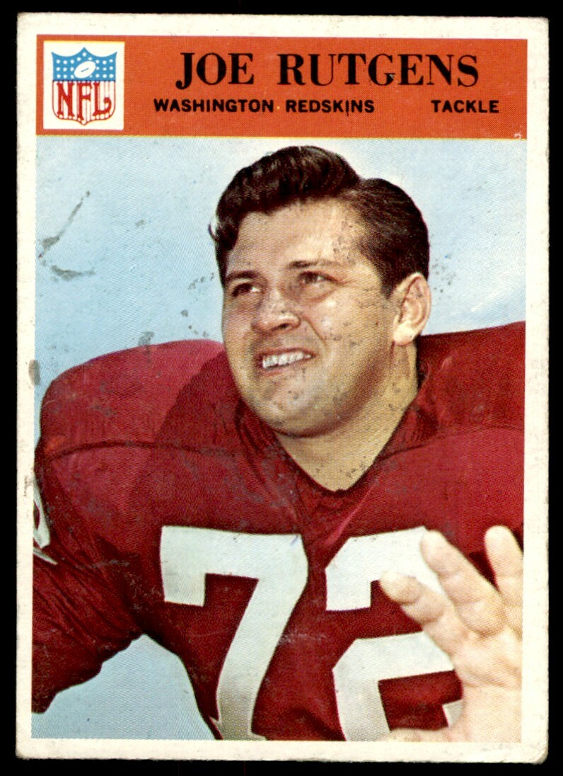 1966 Philadelphia Joe Rutgens Washington Redskins #190 | eBay