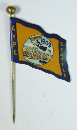 1909 Alaska Yukon Pacific Exposition Seattle Washington AYPE Flag Stick ...