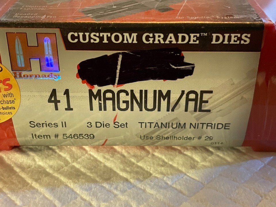 NEW HORNADY 41 MAGNUM/AE TITANIUM NITRIDE SERIES 3 DIE SET - FAST FREE ...