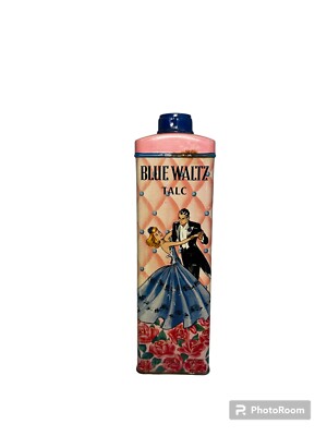 Vintage Blue-Waltz TALC talcum powder shaker can | eBay
