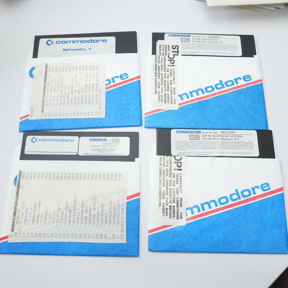 Vintage Commodore 128 System with Joysticks, Disk Games, Suncom, Ect ...