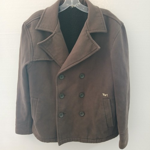 Vurt Men Jacket L Button Partial Sherpa Lining Short Peacoat Double ...