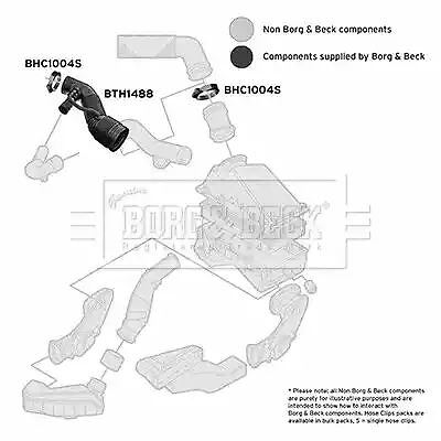 X1 borg & beck Tuyau Air Filtre Tuyau Admission BTH1488 Fabriqué En UK ...