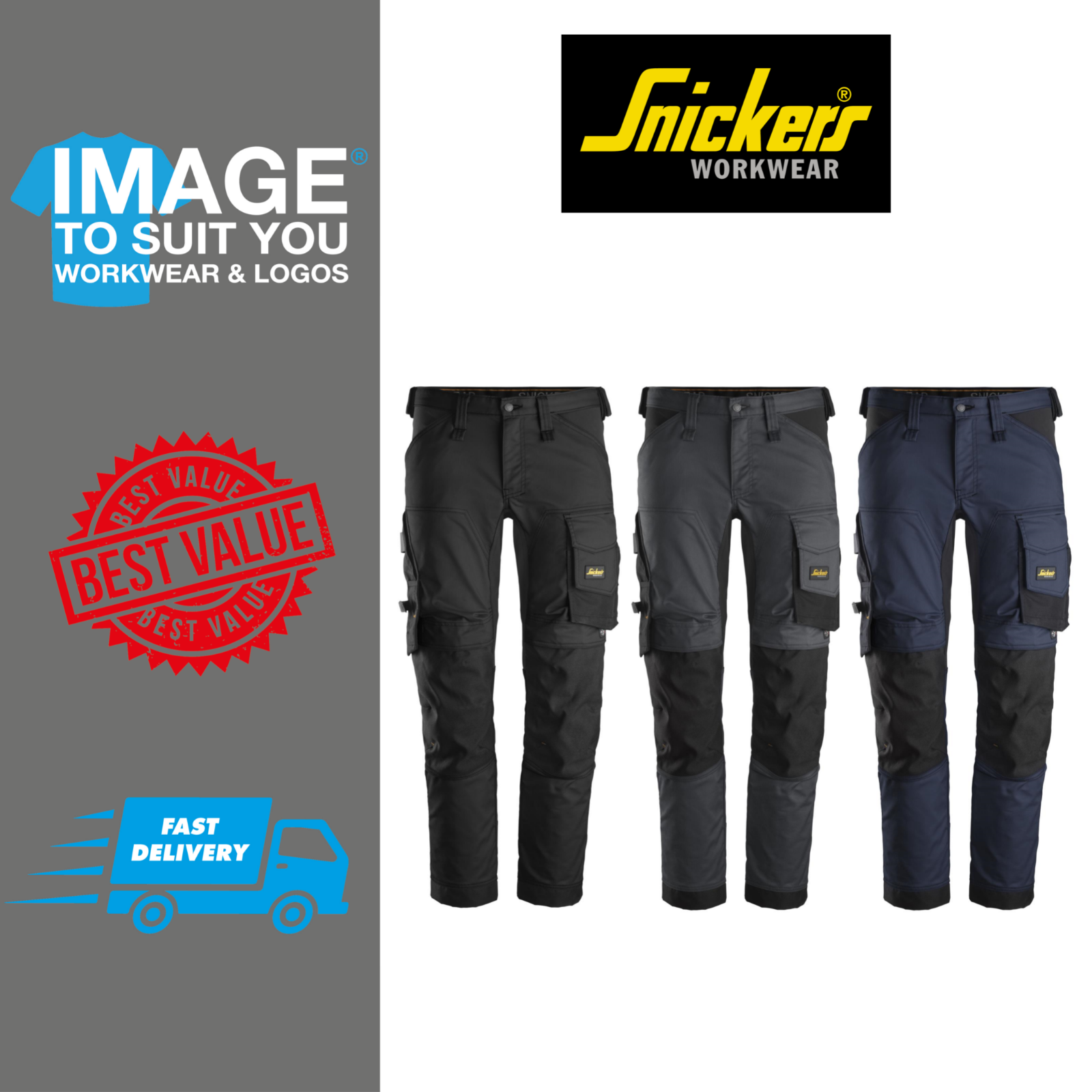 Snickers 6341 AllroundWork, Stretch Trousers No Holster Pockets | eBay UK