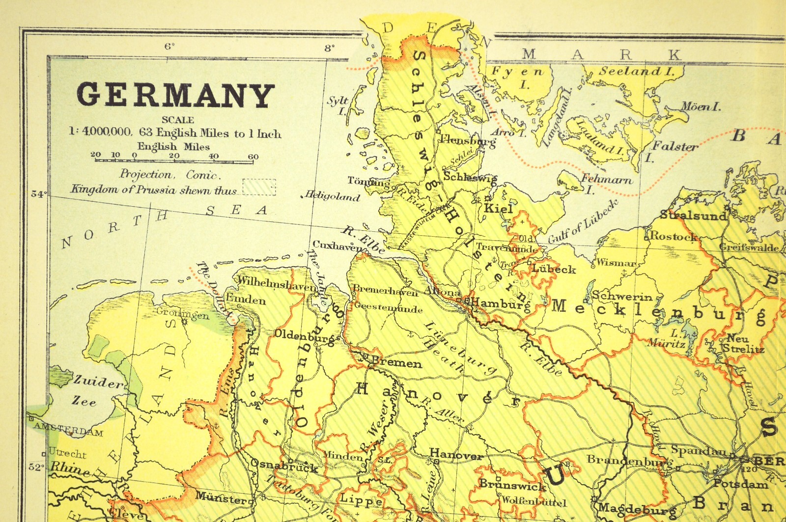 Antique GERMANY Map Wall Art Decor Original Vintage ca 1904 Berlin ...