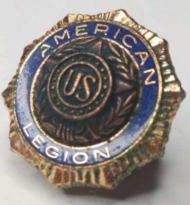 Vintage Official US American Legion Gold Plated Emblem Tie Tack Lapel ...