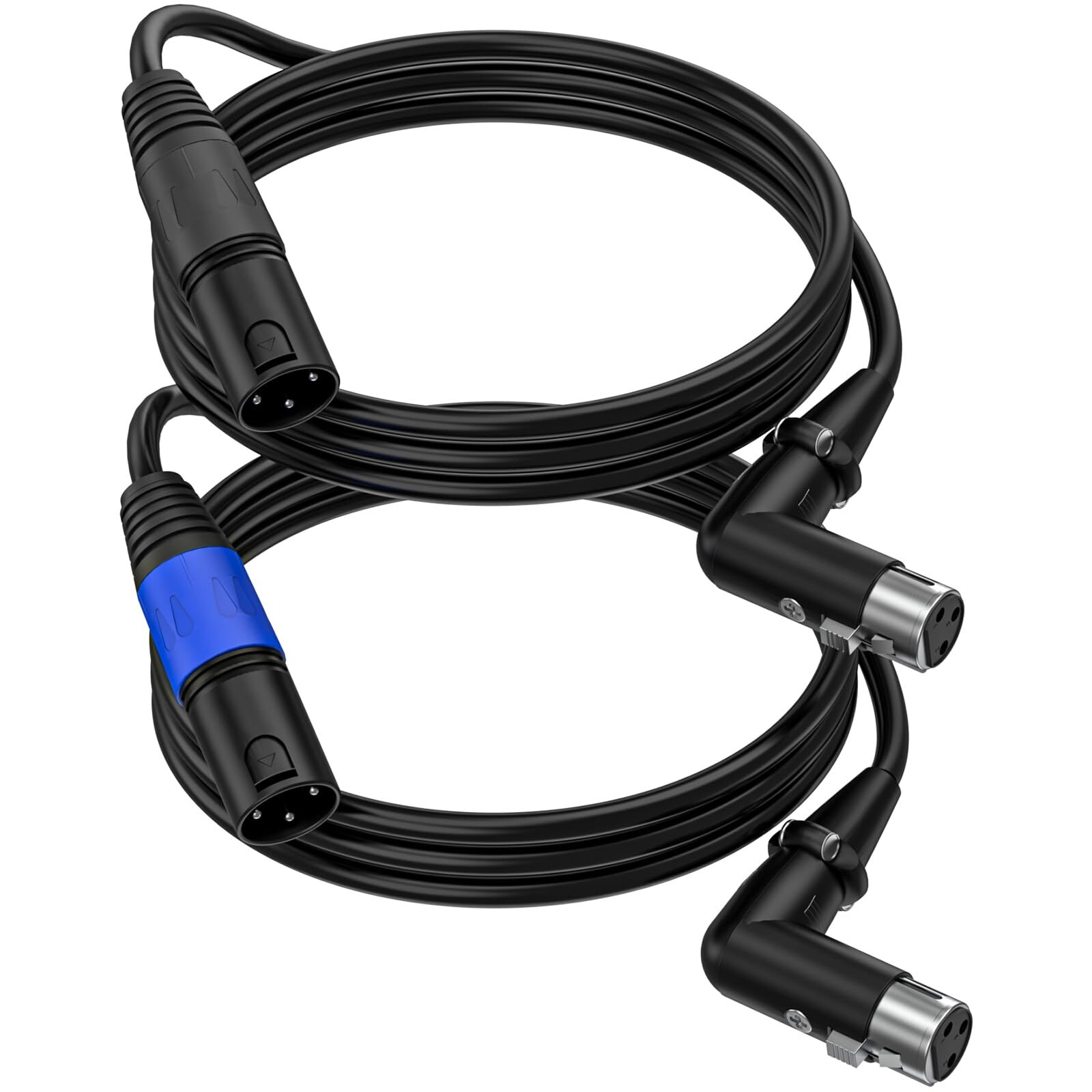 Right Angle XLR to Straight XLR Plug Cable 90-Degree Female to Straight ...