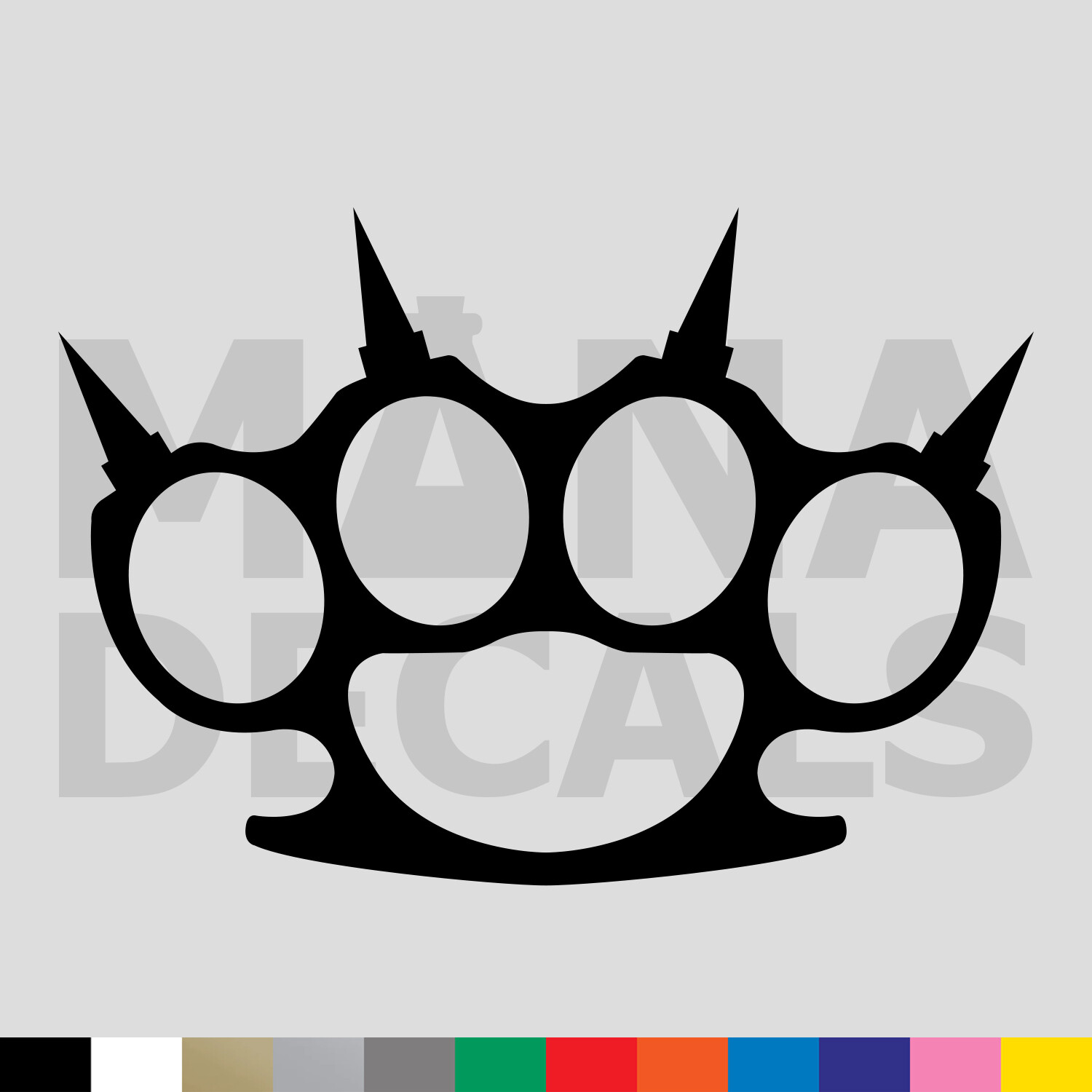 Brass Knuckles Spike Vinyl Die Cut DECAL STICKER - Fighting Boxing ...