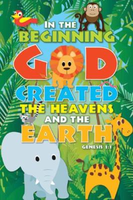 Genesis 1:1 CREATION JUNGLE Kids Room Nursery Church Biblical 24x36 ...