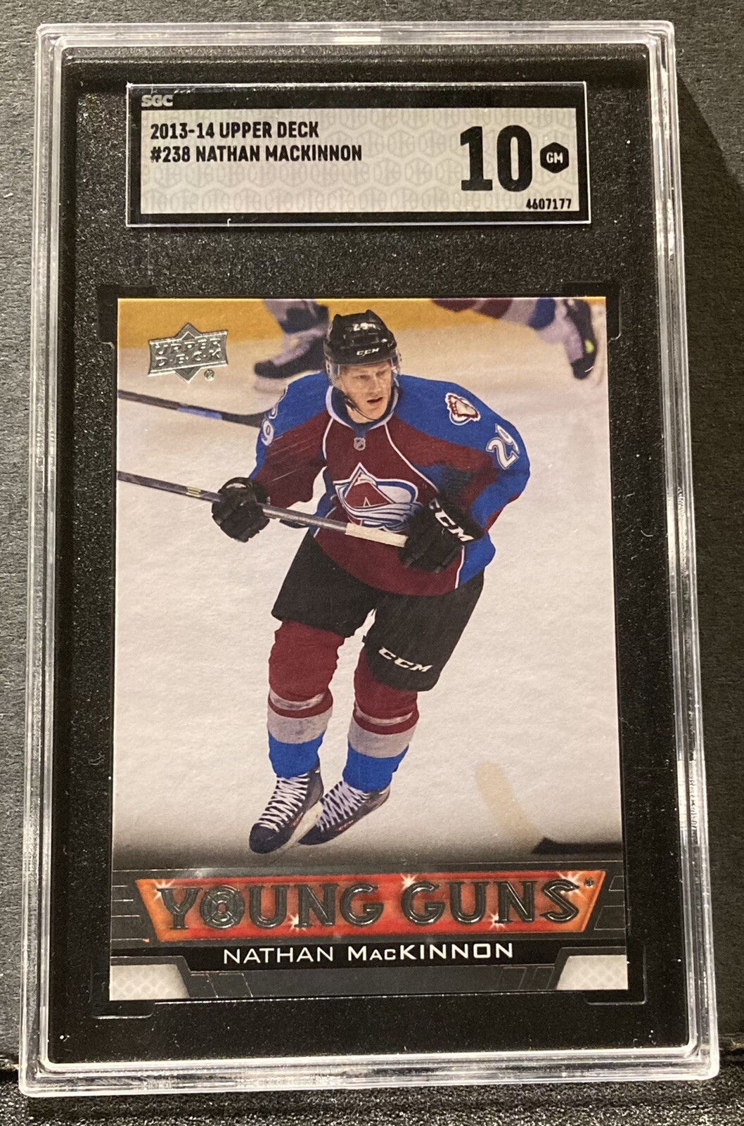 2013-14 Upper Deck #238 Nathan Mackinnon Young Guns Rookie Card SGC 10 ...