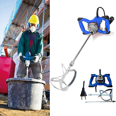 Paddle Mixer Drill Electric Cement Stirrer Plaster Mixing Plastering ...