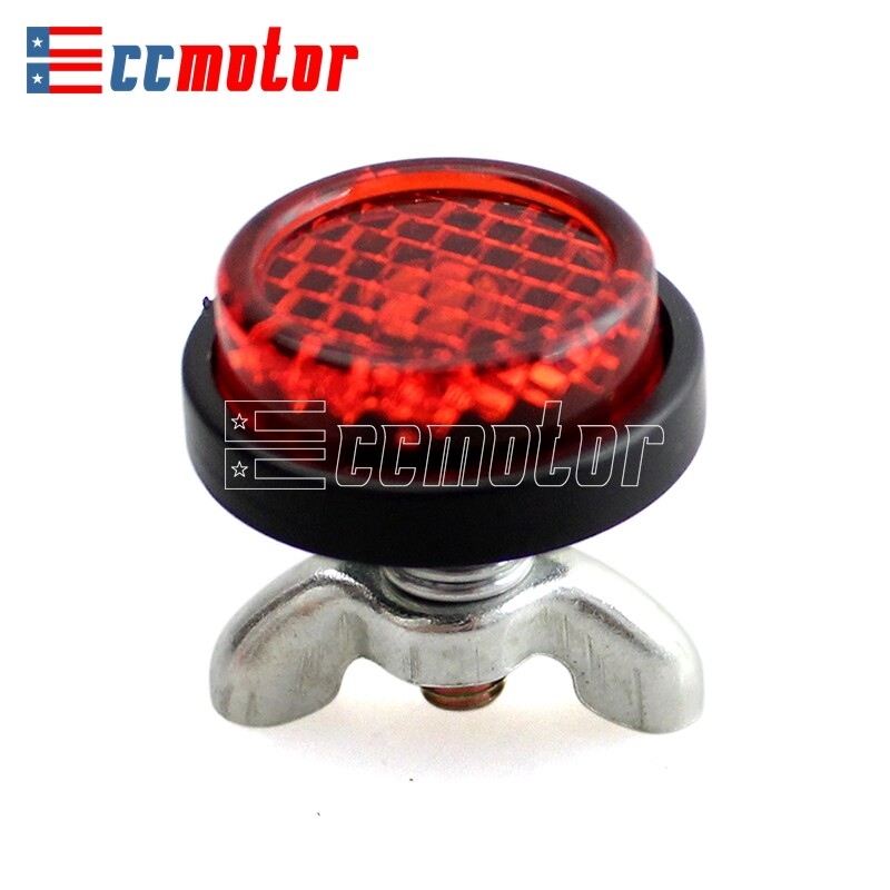 4 Pack Red Motorcycle License Plate Fasteners Reflector/Reflective Caps ...