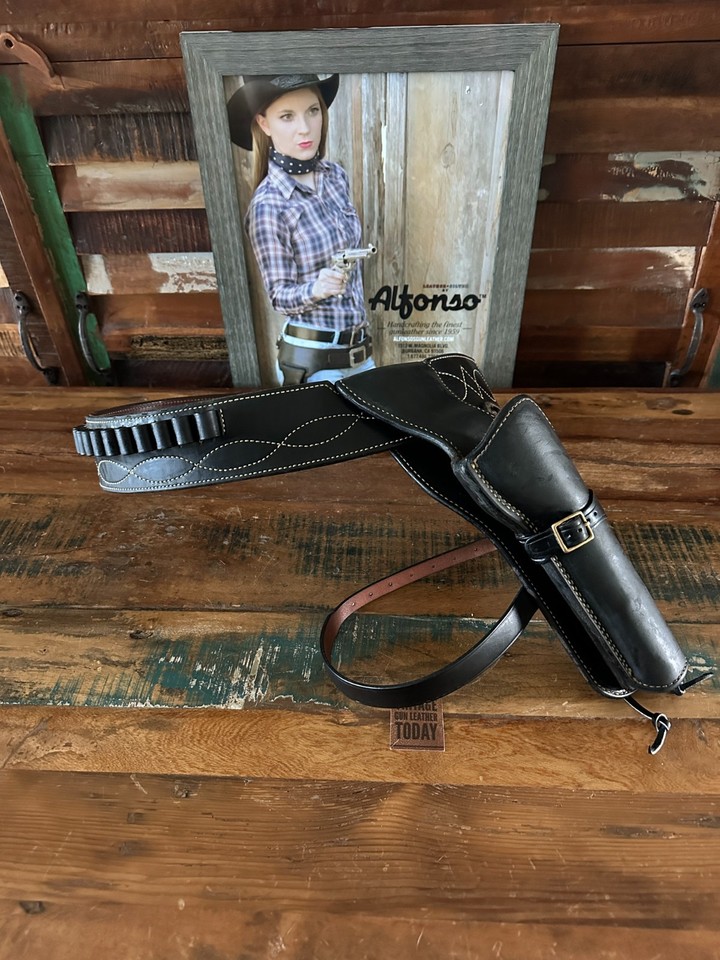 Alfonsos Leather Western Fast Draw Gun Belt Holster 45 LC For Colt SA ...