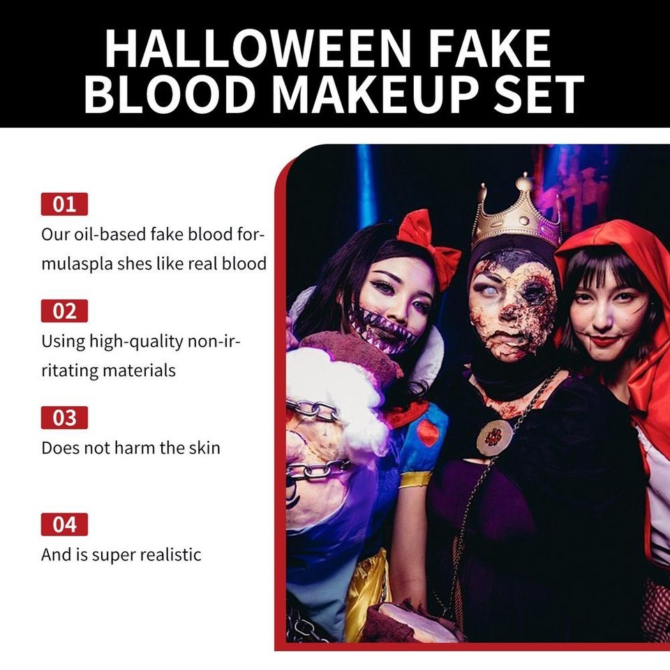 Halloween Fake Blood Set Plasma Drop Spray Horror Makeup Special ...