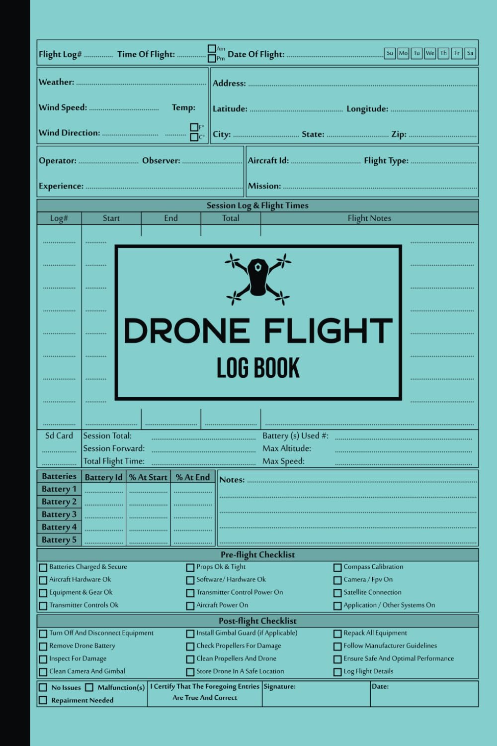 Drone Flight Log Book | Drone Pilot Log Book | Logbook for Tracking Your Uas Fli | eBay UK