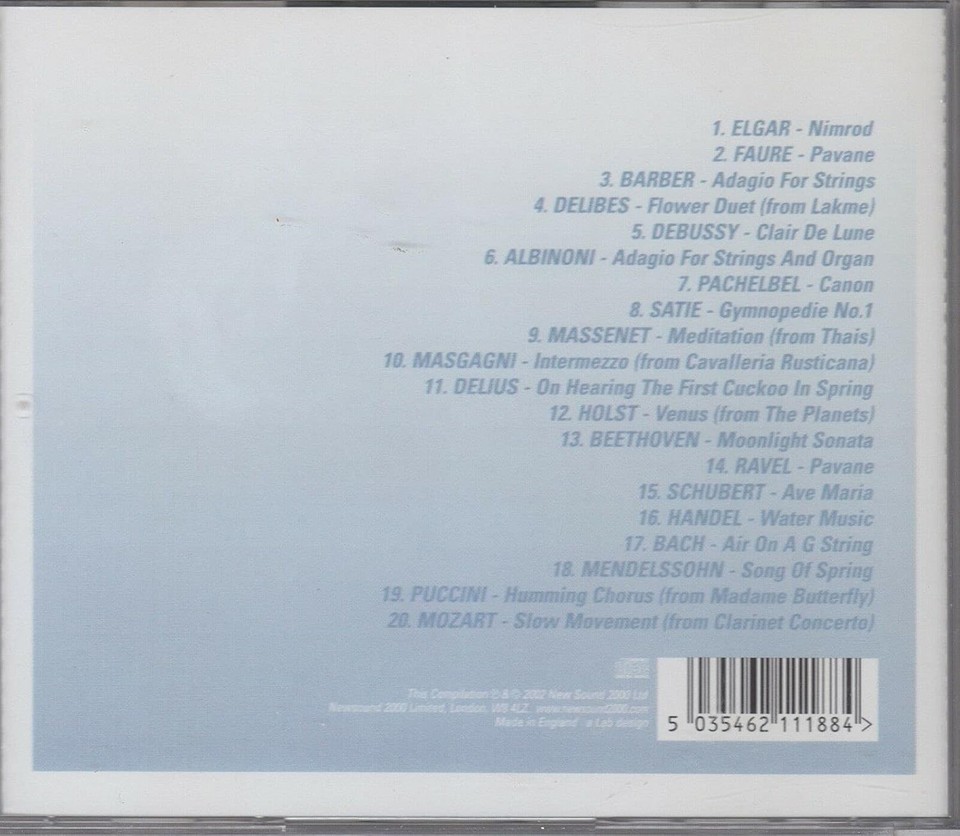 Various Composers Classical Chillout Album, The: One (CD) Album (UK ...