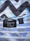 2XL Onque Casual Tunic Top NWT Blue White Black Side Vents Elbow Slv ...