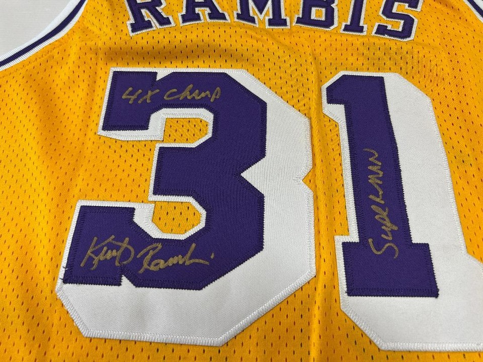 Beckett Authentic Kurt Rambis Autograph Throwback L.A. Lakers Jersey ...