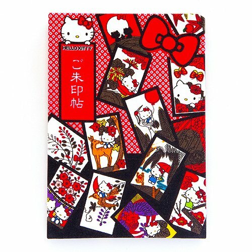 Japanese Goshuin book 御朱印帳 Hello Kitty Hanafuda ver. H6.3 x 4.3 inc ...