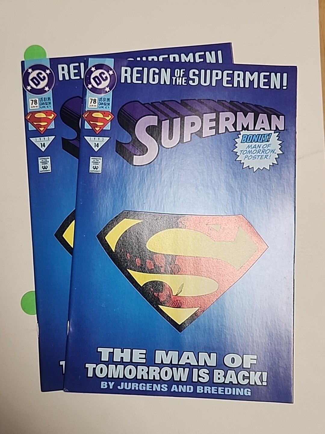 Superman #78 (DC, 1993) Reign Of The Supermen Die Cut Cover W/poster 2 ...