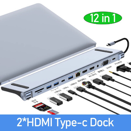 Multiport Type-C Hub Usb C Docking Station 2x Base | eBay