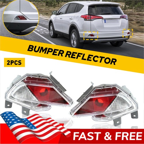2pcs Rear Bumper Reflector Light For 2016 2017 2018 Toyota RAV4 Drive ...