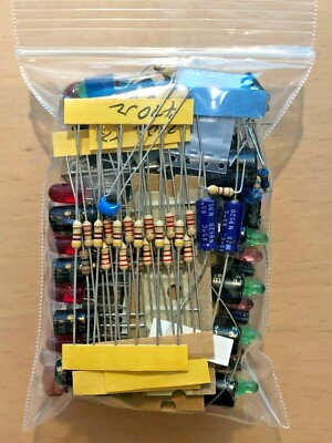 Electronic Component Parts LOT Bag Resistors Caps Switch LED Mixed All ...