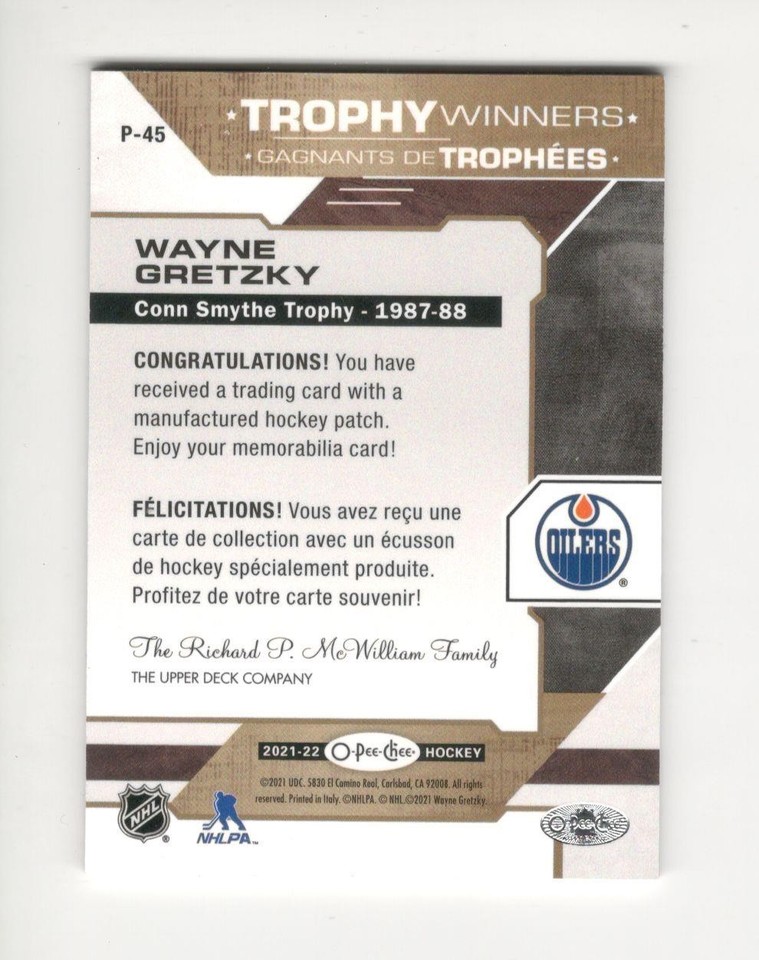 2021-22 O-Pee-Chee Trophy Winners Conn Smythe Wayne Gretzky P-45 | eBay