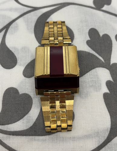 Bulova Computron LED Digital Drivers Watch Red Stripe | eBay