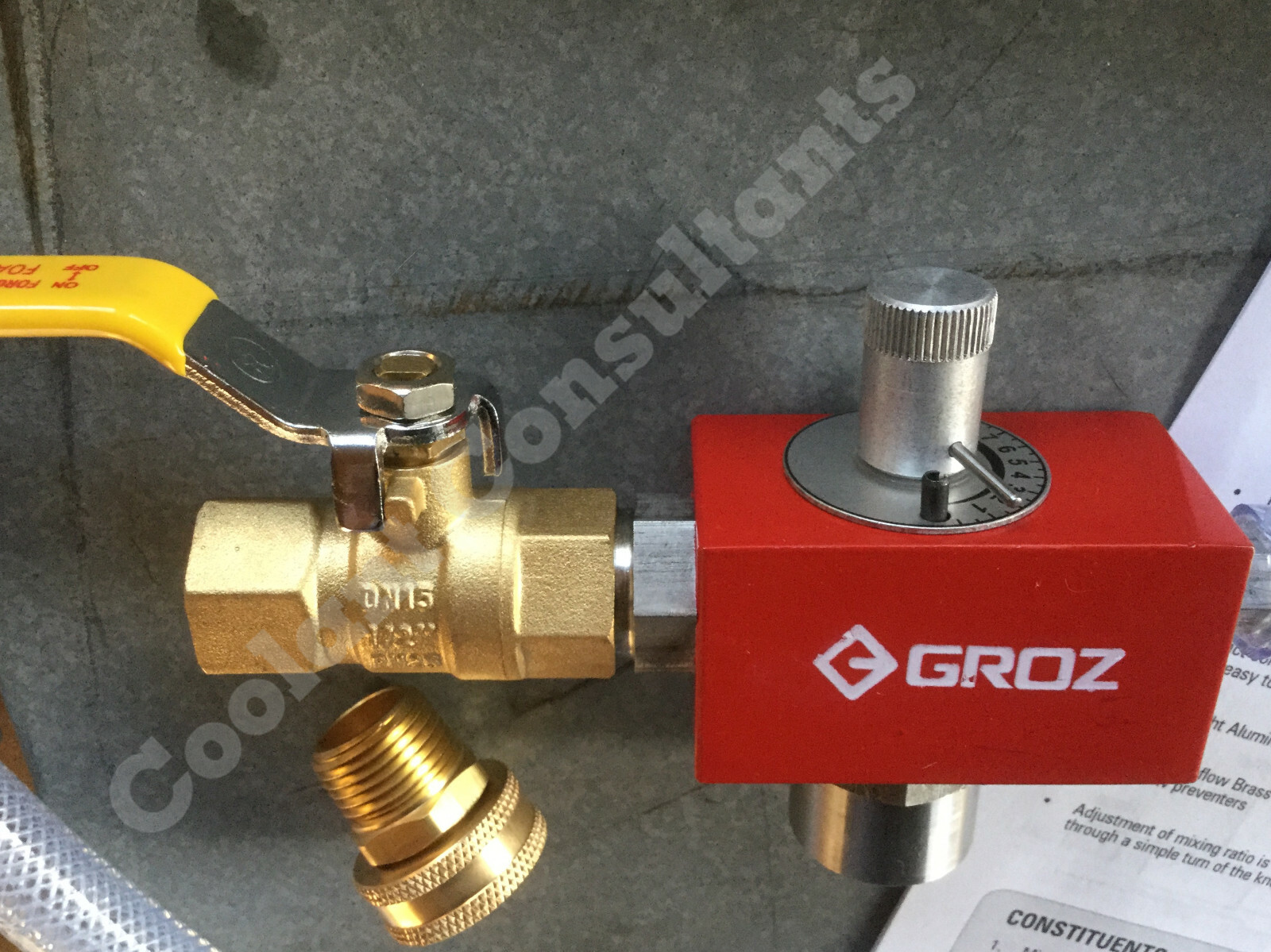 GROZ Deluxe Coolant Mixer Model CMX/1+ venturi, water powered, 0-11% ...