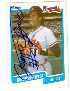 Geronimo Berroa autographed baseball card (Atlanta Braves) 1990 Fleer ...