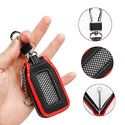 2 Pieces Leather Car Key Chain Case Holder Car Key Case Key Fob ...